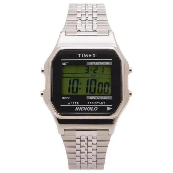 Timex® X T80 Everyday Watch - Silver-tone Case And Bracelet/black Mask