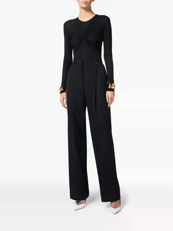 Elisabetta Franchi Pressed-crease Trousers - Black