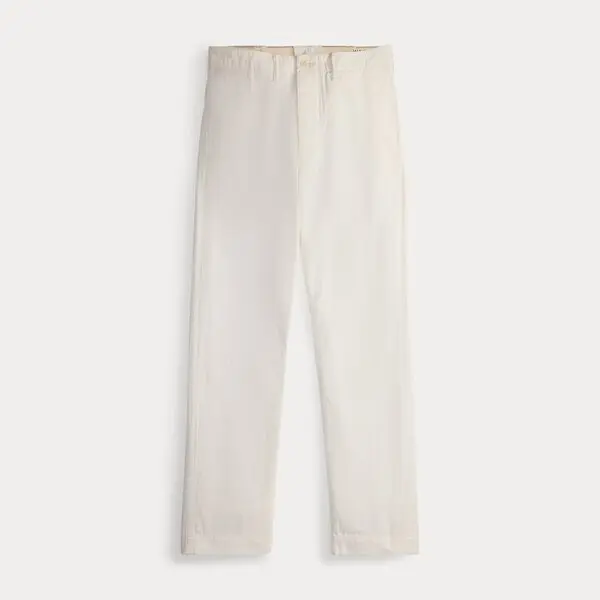 Ralph Lauren Herringbone Twill Officer's Pant - Antique White