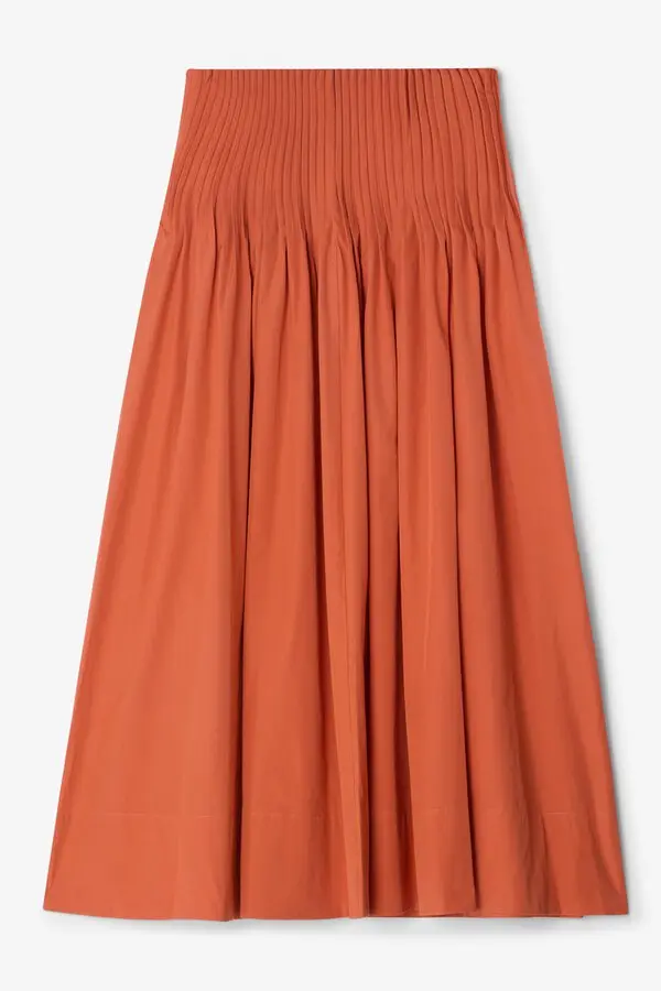 HOUSE OF DAGMAR Poplin Maxi Skirt - Orange Rust
