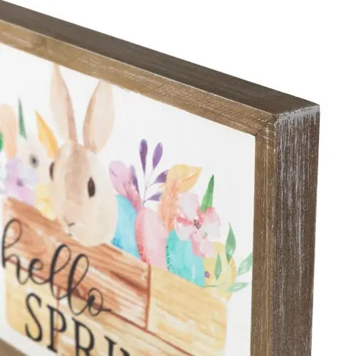 NORTHLIGHT Hello Spring Easter Bunny Wall Sign11.75