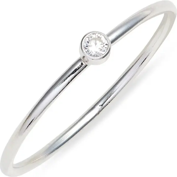NASHELLE Birthstone Ring - April Sterling Silver
