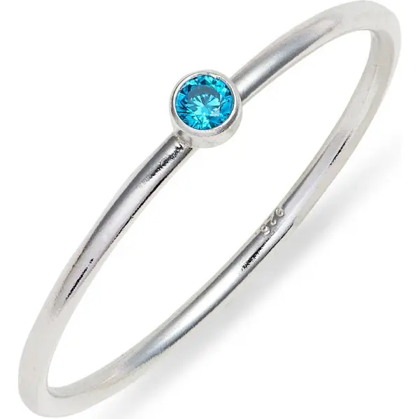 NASHELLE Birthstone Ring - December Sterling Silver