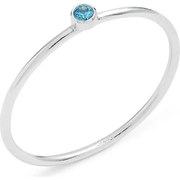 NASHELLE Birthstone Ring - March Sterling Silver