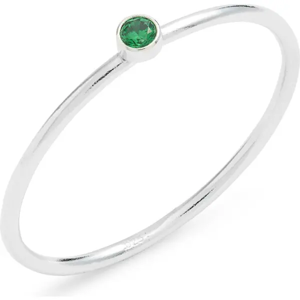 NASHELLE Birthstone Ring - May Sterling Silver
