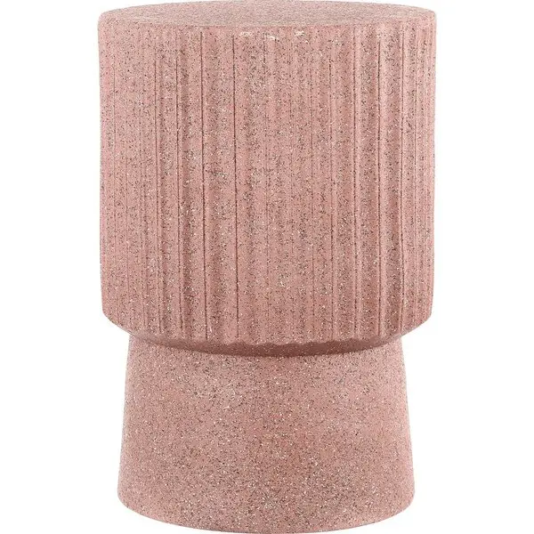 JONATHAN Y Louisa 19" Modern Art Deco Tambour Indoor/outdoor Accent Table - Pink Terrazzo