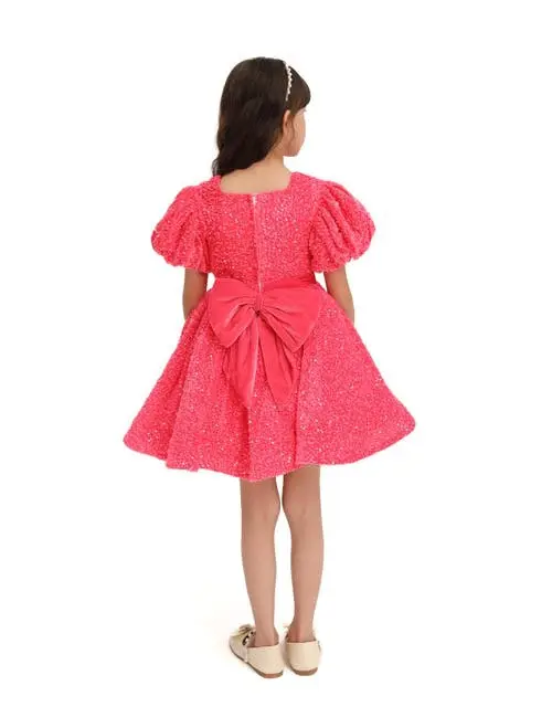 MIMI TUTU Paraiso Sequin Dress With Bow