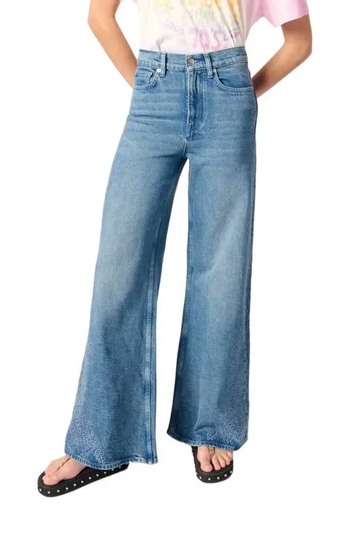 Maje Embroidered Flare Jeans