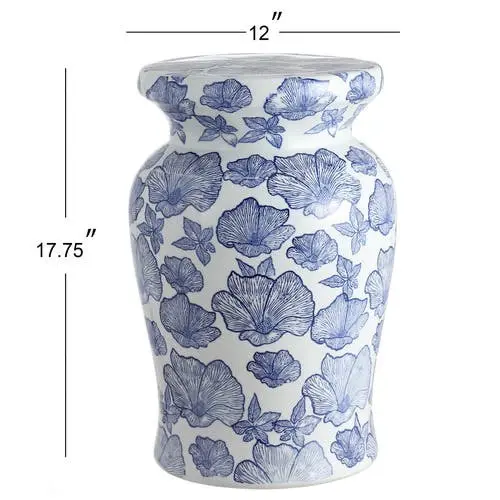 JONATHAN Y Poppies 17.7" Ceramic Garden Stool