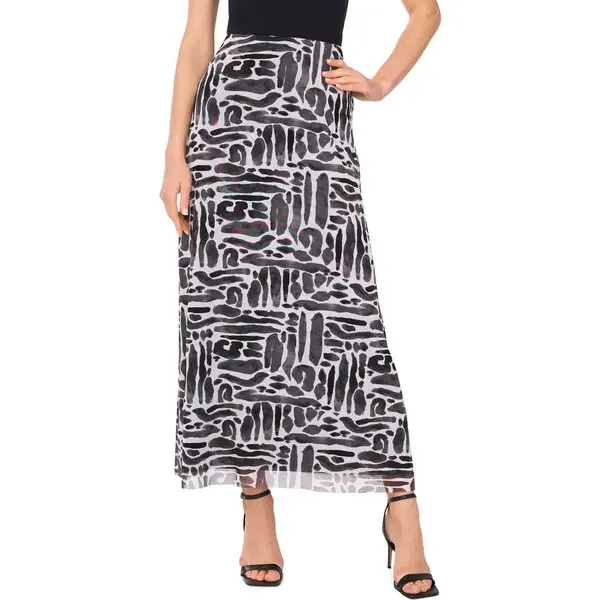 Vince Camuto Printed Knit Skirt - Lucent White