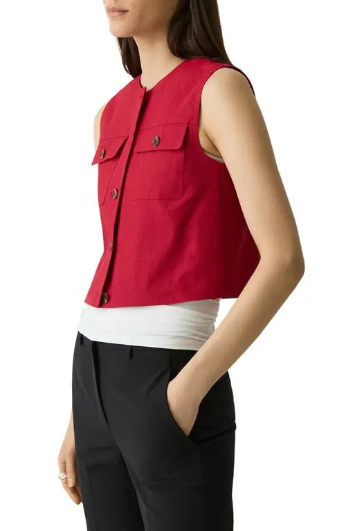 Theory Linen-blend Trucker Vest