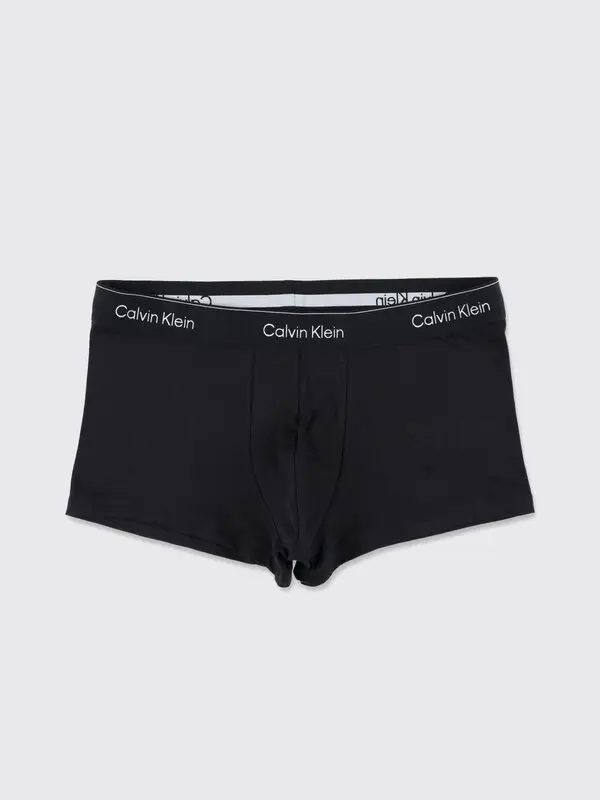 Calvin Klein Two-pack Of Stretch Cotton Boxer Trunks With Logo Waistband - Black 1