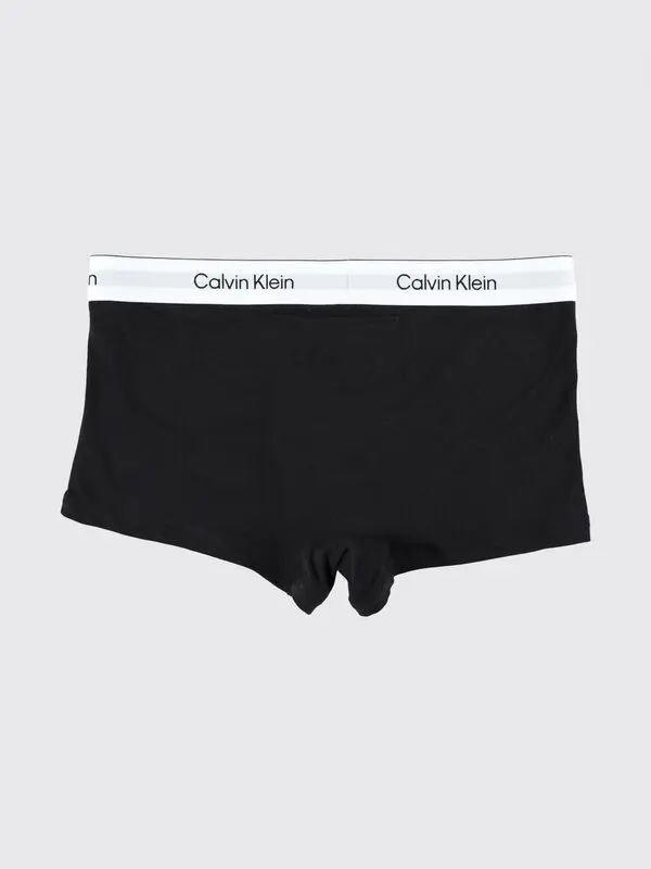 Calvin Klein Two-pack Of Stretch Cotton Boxer Trunks With Logo Waistband - Black