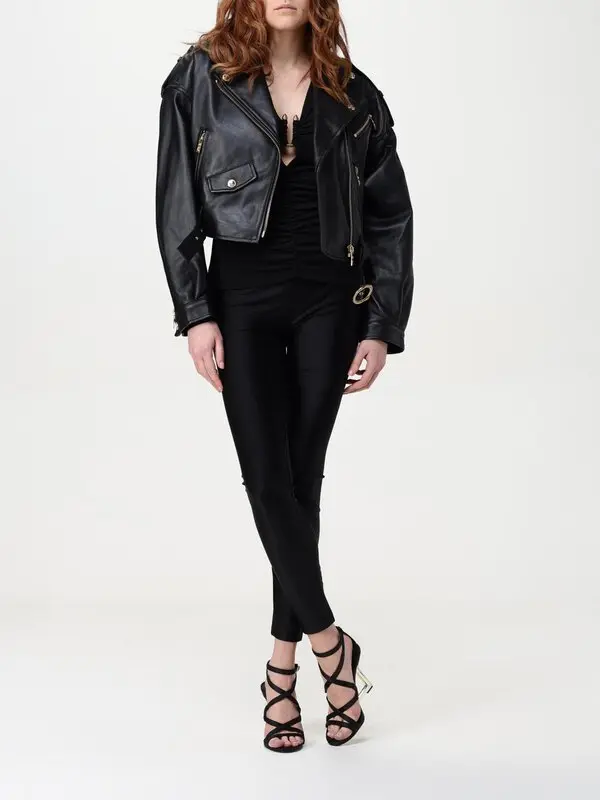 Just Cavalli Ruched V-neck Long Sleeve T-shirt