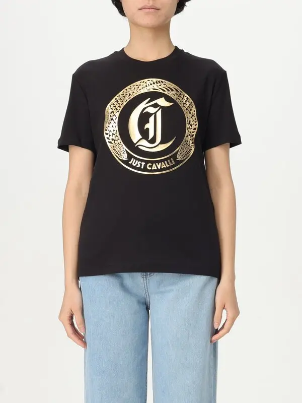 Just Cavalli T-shirt With Logo Print - Black