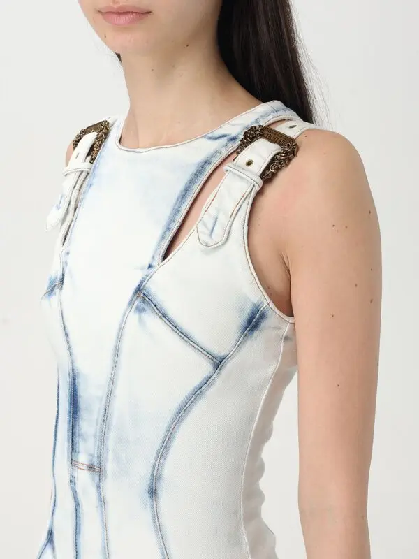 Versace Sleeveless Denim Midi Dress