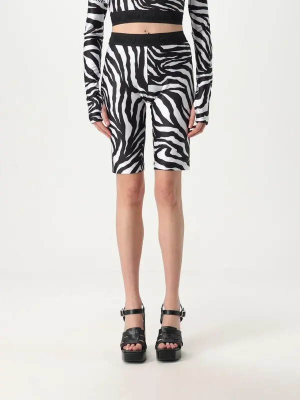 Versace Zebra Print Bike Shorts - Black