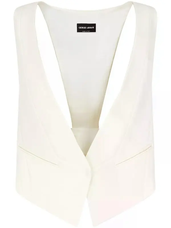 Giorgio Armani Silk Waistcoat - White