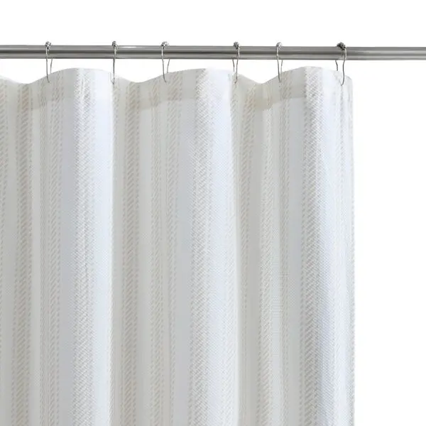 Aqua Printed Pique Shower Curtain Exclusive