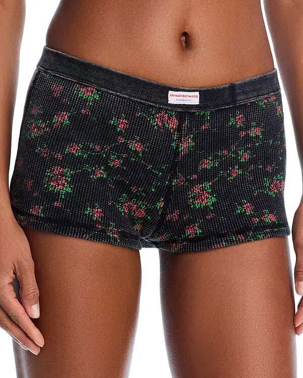 Alexander Wang Waffle Shorts - Washed Black Multi