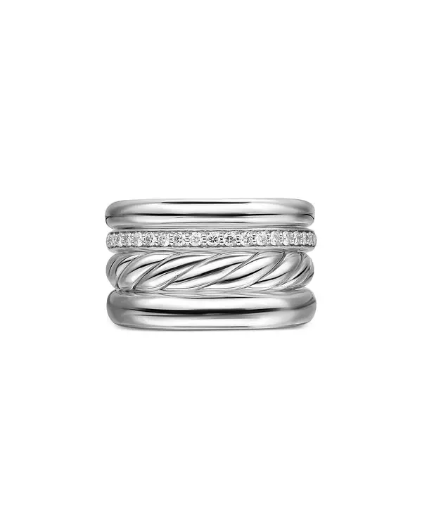 David Yurman Dy Mercer Four Row Diamond Ring