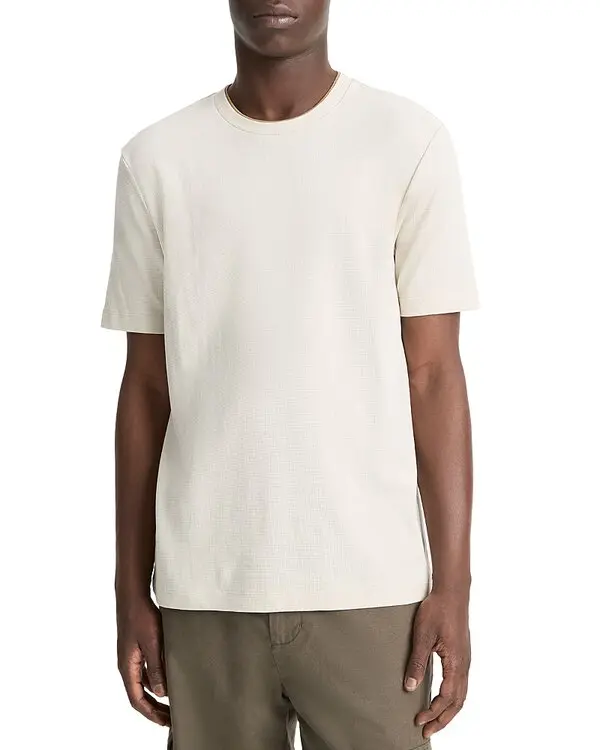 Vince Regular Fit Micro Waffle Tee - Light Sand
