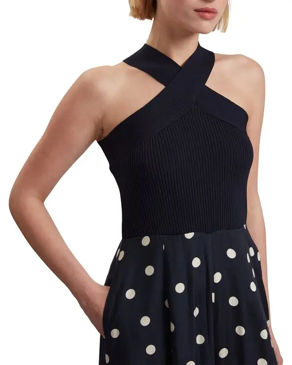 Ted Baker London Carmman Knit Bodice Polka Dot Jumpsuit