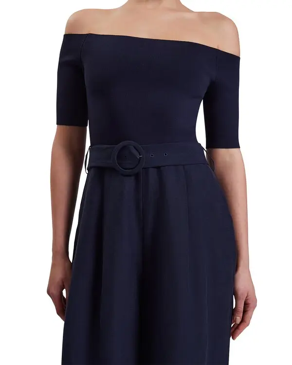 Ted Baker London Angeliy Knit Bodice Bardot Top Jumpsuit - Navy