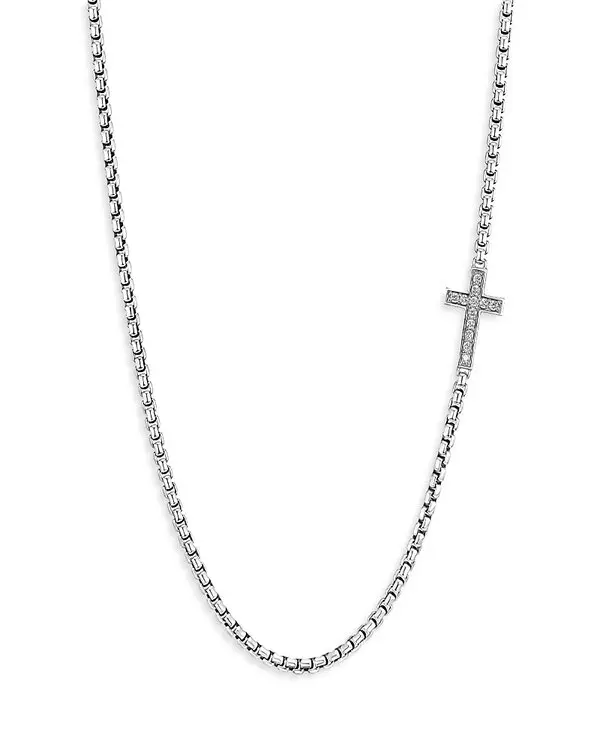 David Yurman Cross Station Necklace - Silver