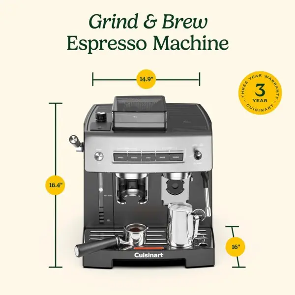 CUISINART Em-640 Espresso Bar Grind & Brew Espresso Machine