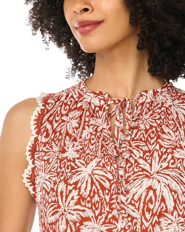 Vince Camuto Sleeveless Tiered Maxi Dress With Crochet Lace Trim