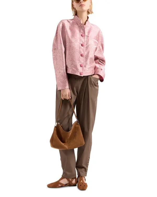 Emporio Armani Landscape Tonal Print Shiny Jacquard Jacket