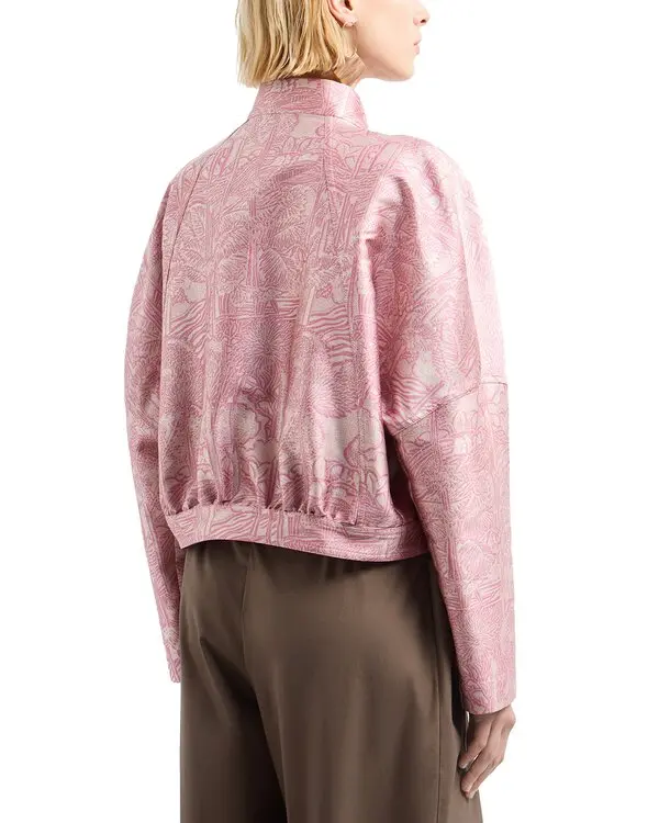 Emporio Armani Landscape Tonal Print Shiny Jacquard Jacket