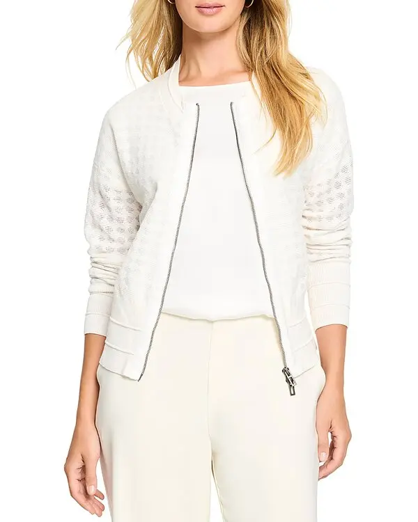 NIC+ZOE Sheer Stitch Cardigan - Classic Cream