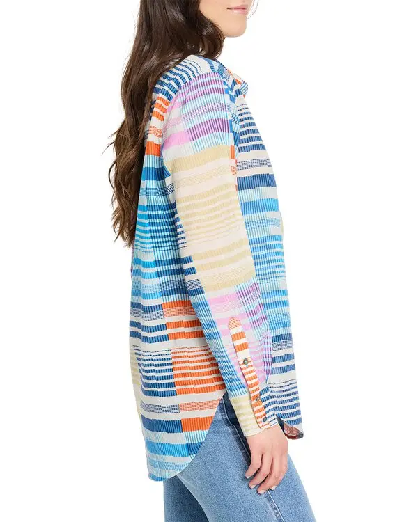 NIC+ZOE Sunset Stripe Boyfriend Shirt