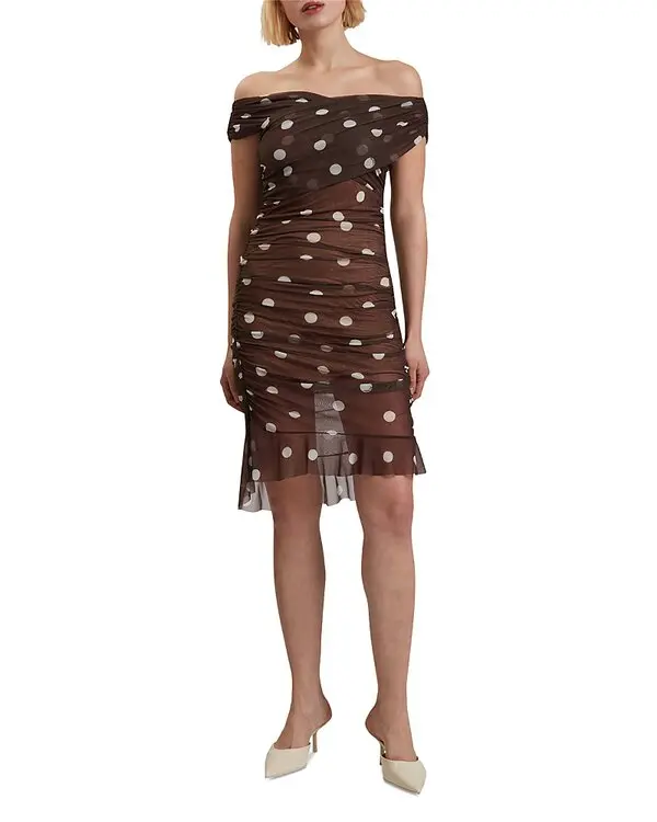Ted Baker London Tildahh Crossover Neck Dress - Dark Drown