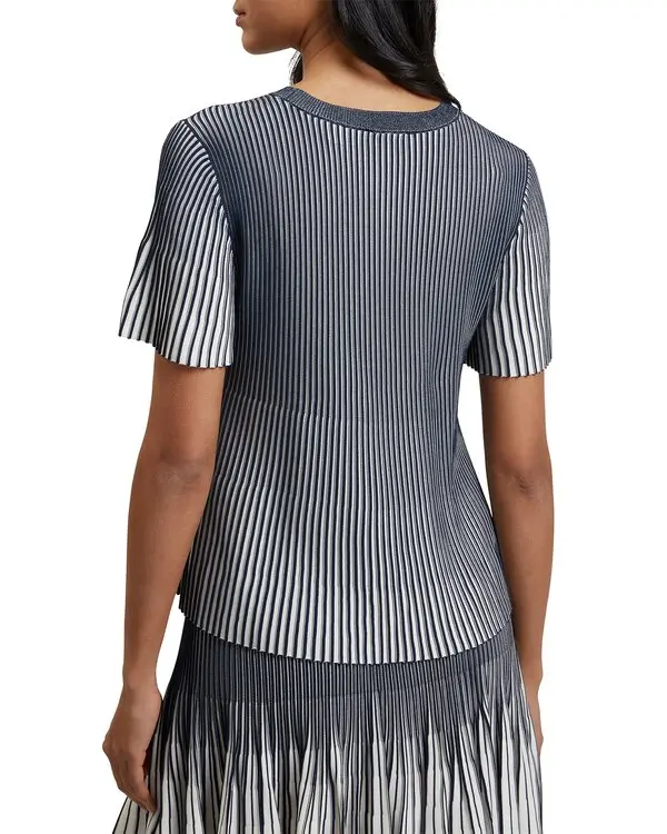 Ted Baker London Textured Stripe Fluted Sleeve Tee