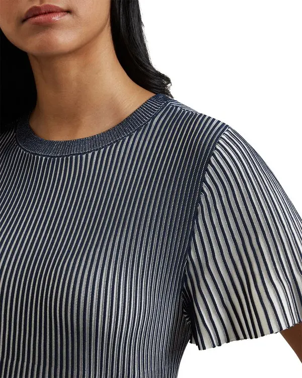 Ted Baker London Textured Stripe Fluted Sleeve Tee