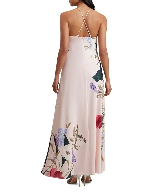 knee length dresses for ladies Ted Baker Maxi Dress Bilia Papyrus Floral Print Chiffon Size 3 Short S –  Celebrity Owned