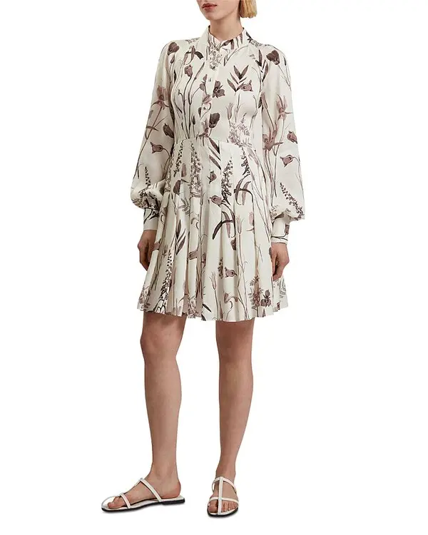 Ted Baker London Elodiza Linen Silk Floral Mini Dress