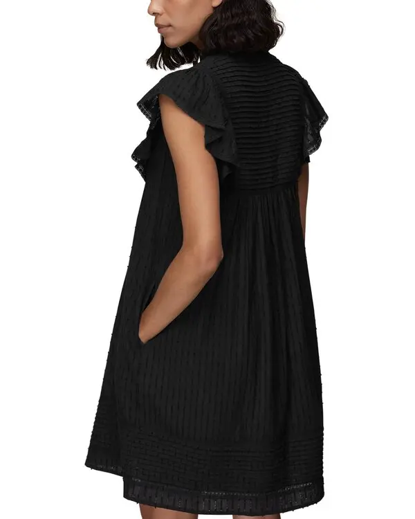 Whistles Pintuck Frill Cotton Dress