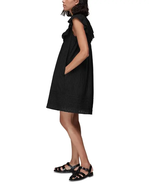 Whistles Pintuck Frill Cotton Dress