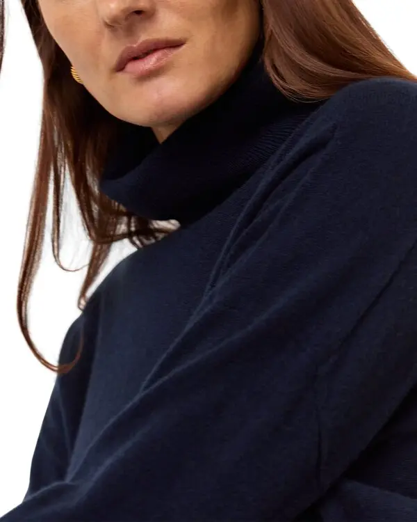 Whistles Cashmere Roll Neck Sweater - Navy