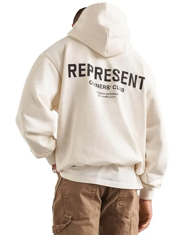 REPRESENT Owners Club Oversized Hoodie - Flat White