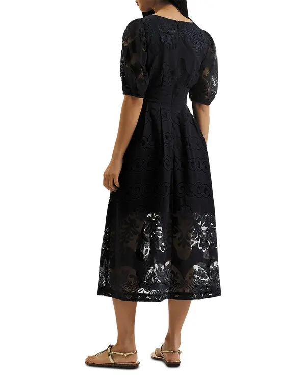 Ted Baker London Agnel Lace Midi Dress - Navy