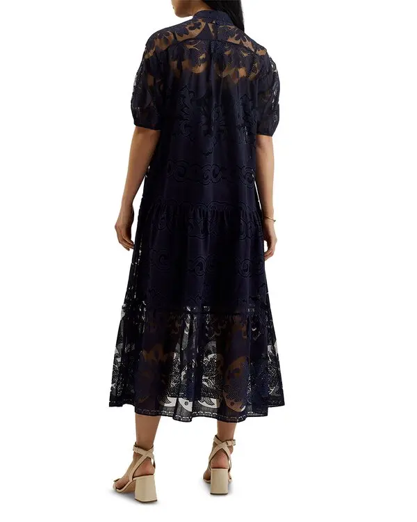 Ted Baker London Xativa Lace Shirtdress In Dark Blue - 71% Off |  Editorialist