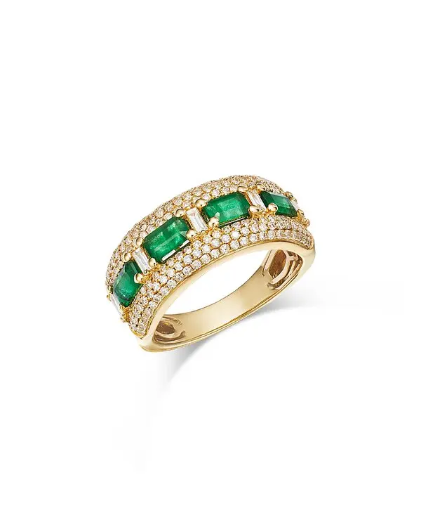 Bloomingdale'S Emerald And Diamond Ring - Gold
