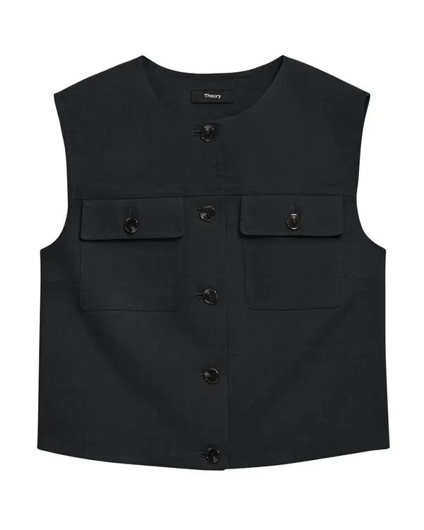 Theory Fitted Linen Vest