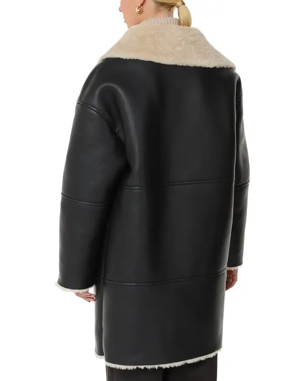 Whistles Luella Faux Fur Trim Coat