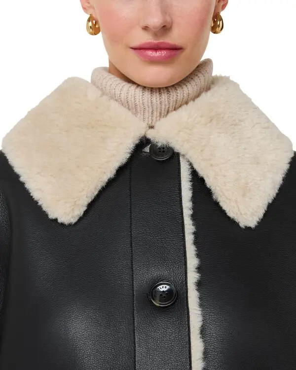 Whistles Luella Faux Fur Trim Coat